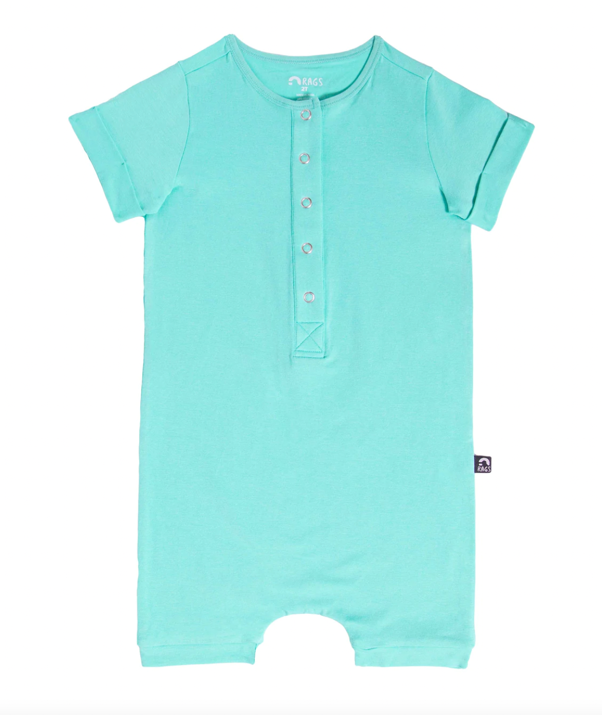 Rags - Essentials Short-Sleeve Henley Shorts Rag in Pool Blue | Roman ...